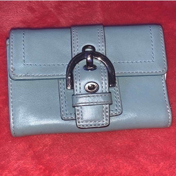 Coach | Bags | Pretty Light Blue Coach Buckle Wallet | Poshmark